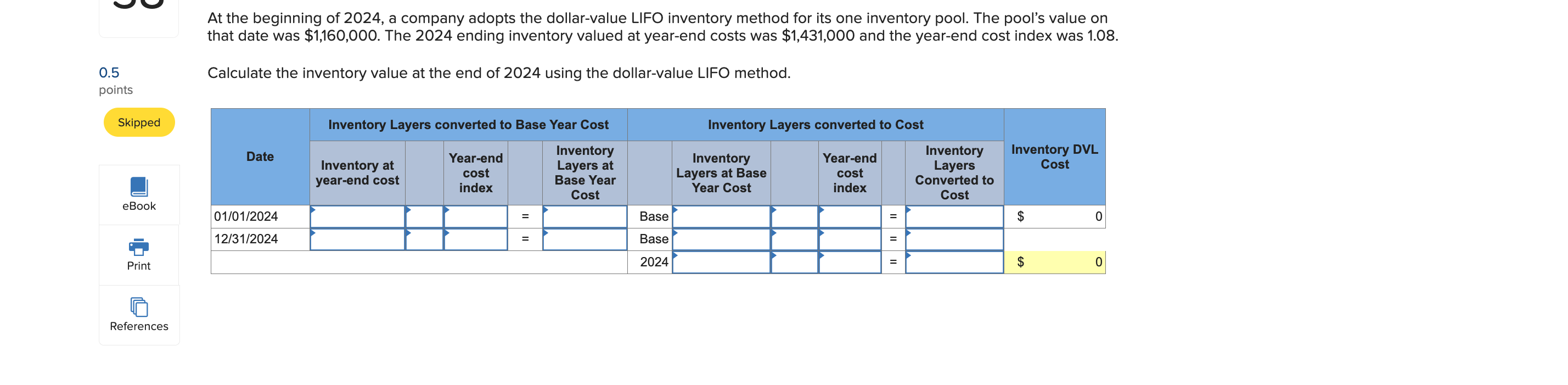 Solved At the beginning of 2024, ﻿a company adopts the | Chegg.com