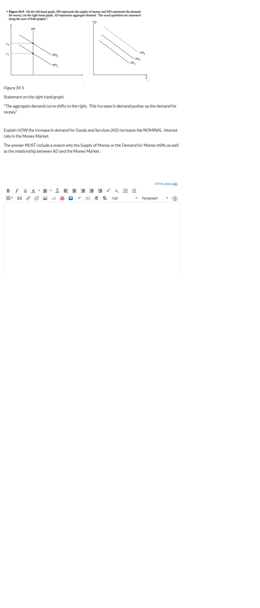 Solved . Figure 34-5. On the left-hand graph, MS represents | Chegg.com