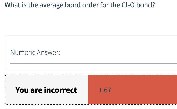 Solved What is the average bond order for the Cl-O bond? | Chegg.com