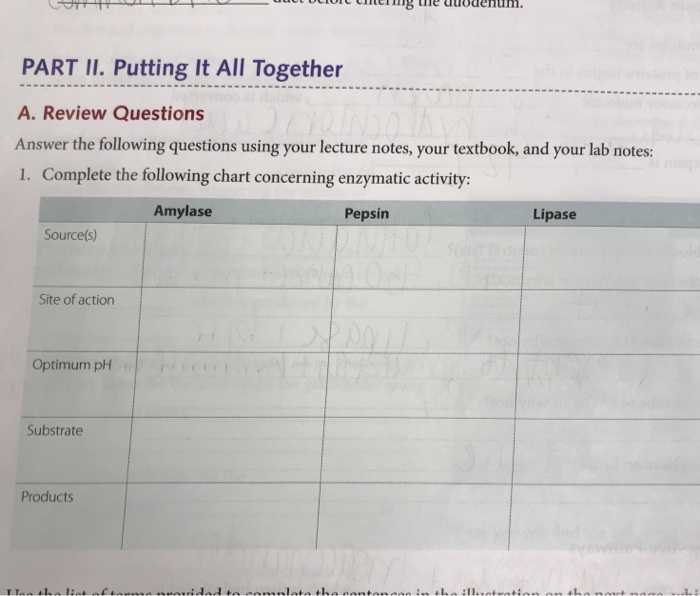 Solved PART II. Putting It All Together A. Review Questions | Chegg.com Solved PART II. Putting It All Together A. Review Questions | Chegg.com
