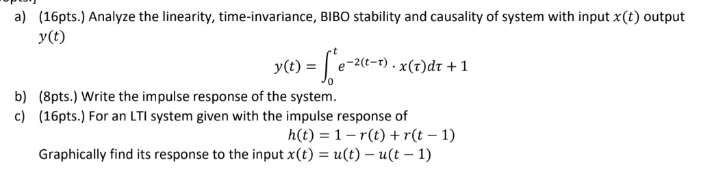 A 16pts Analyze The Linearity Time Invariance