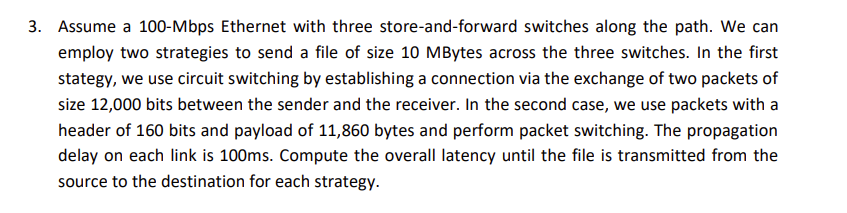 Solved Assume a 100-Mbps Ethernet with three | Chegg.com