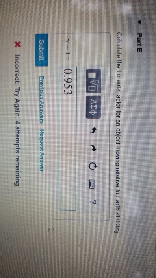 Solved Problem 14.28 Part A Calculate the Lorentz factor for | Chegg.com