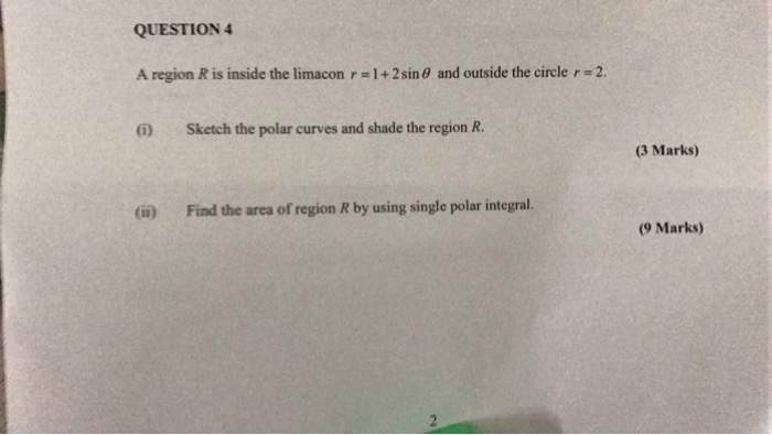 Solved A region R is inside the limacon r = 1 + 2sin theta | Chegg.com