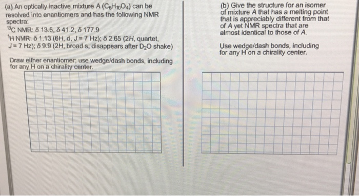 Solved (a) An optically inactive mixture A (CsHo04) can be | Chegg.com