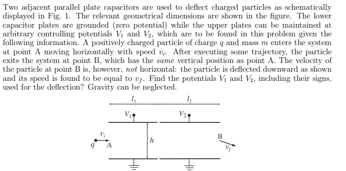 Solved Two adjacent parallel plate capacitors are used to | Chegg.com