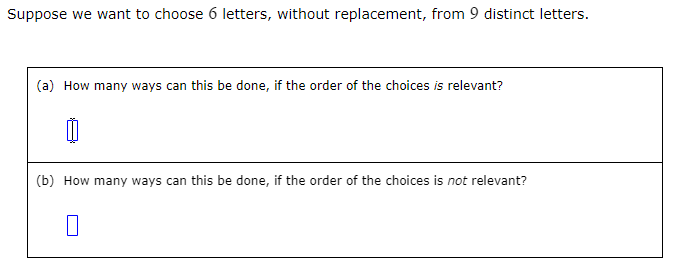 Solved Suppose we want to choose 6 letters, without | Chegg.com