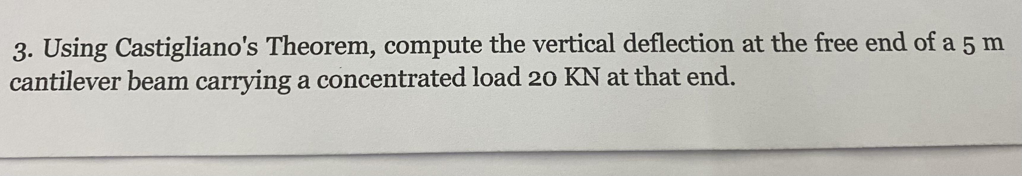 Solved 3. Using Castigliano's Theorem, compute the vertical | Chegg.com