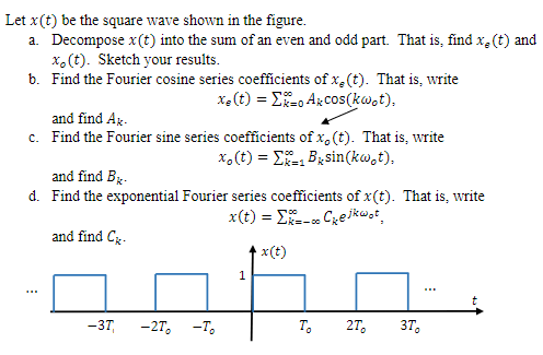 Solved Suppose x(t) is an odd periodic function with Fourier | Chegg.com