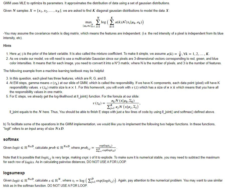 GMM uses MLE to optimize its parameters. It | Chegg.com