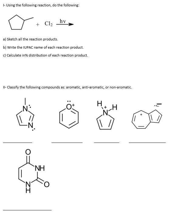 Solved - Using the following reaction, do the following: hv | Chegg.com