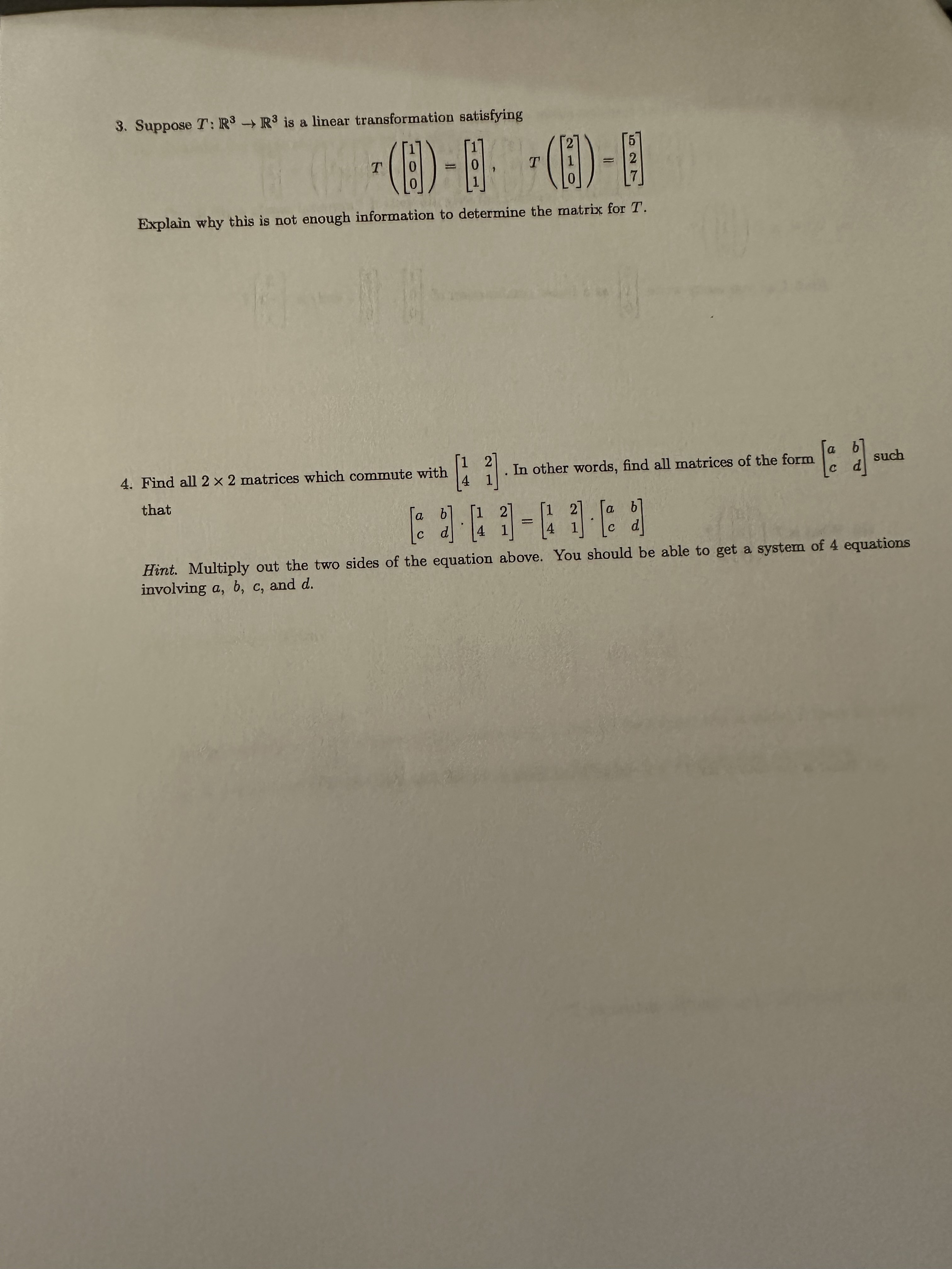 Solved 3. Suppose T:R3→R3 is a linear transformation | Chegg.com