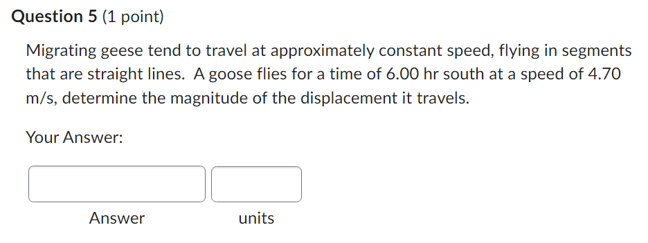 Solved Migrating geese tend to travel at approximately | Chegg.com