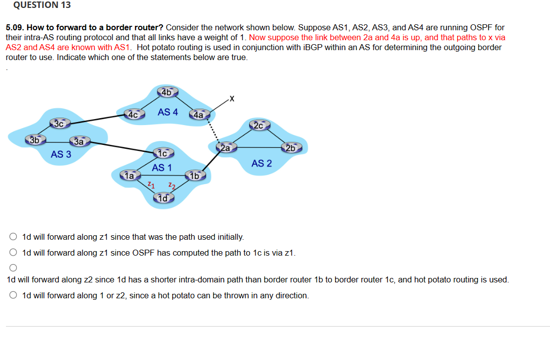 Solved 5.09. How to forward to a border router? Consider the | Chegg.com