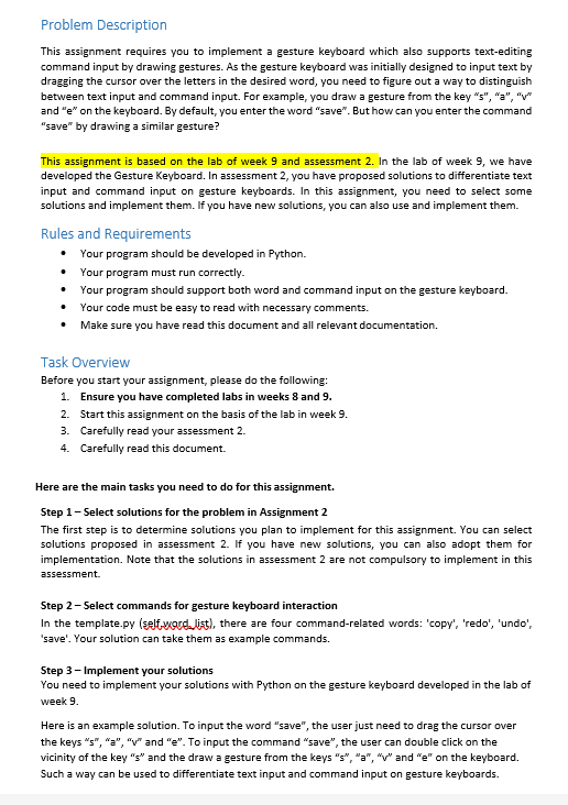 Solved Problem Description This assignment requires you to | Chegg.com
