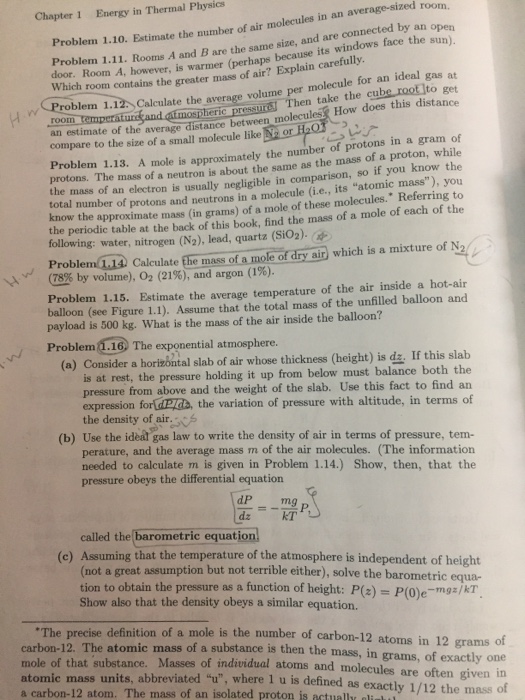 Solved Chapter 1 Energy in Thermal Physics Problem 1.10. | Chegg.com