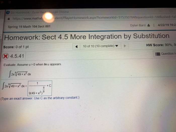 Solved ogle Chrome Do Homework Dylan Ba a https://www.mathxl | Chegg.com
