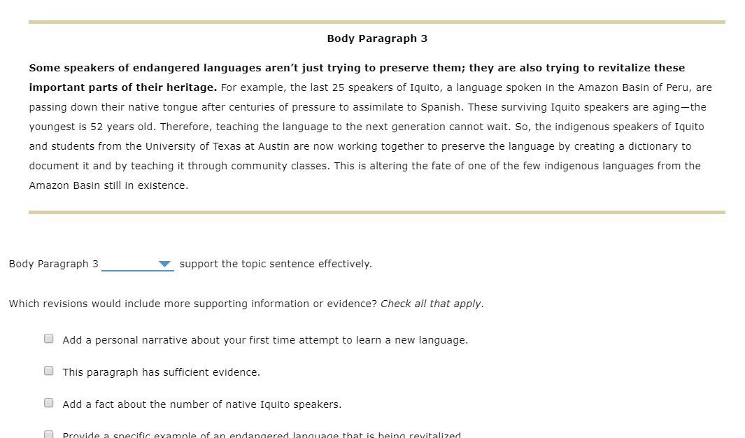 Solved 2. Ensuring Paragraph Unity: Support the Topic | Chegg.com Solved 2. Ensuring Paragraph Unity: Support the Topic | Chegg.com