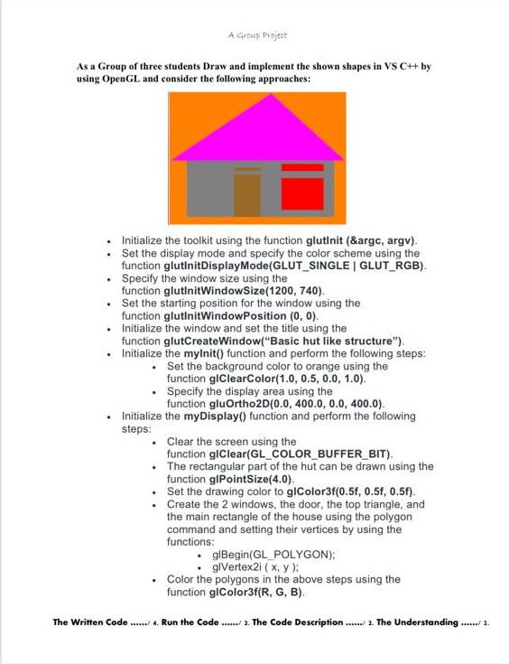 Solved A Group Project As a Group of three students Draw and | Chegg.com