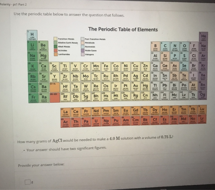 Solved olarity- prt Part 2 Use the periodic table below to | Chegg.com