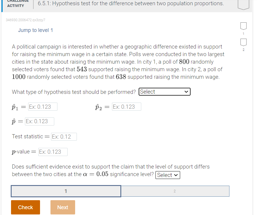 Solved ACTIVITY 6.5.1: Hypothesis test for the difference | Chegg.com