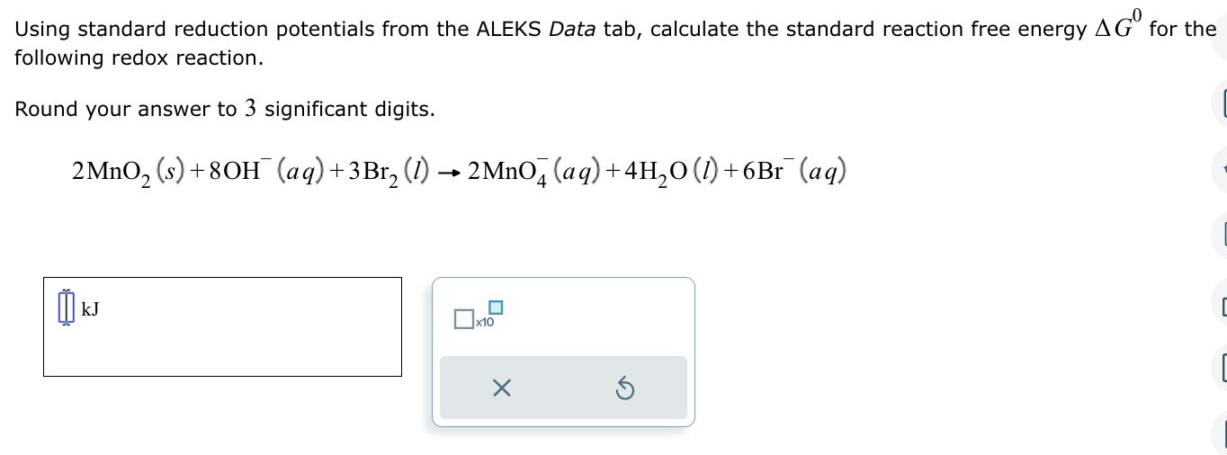 Solved Using standard reduction potentials from the ALEKS | Chegg.com