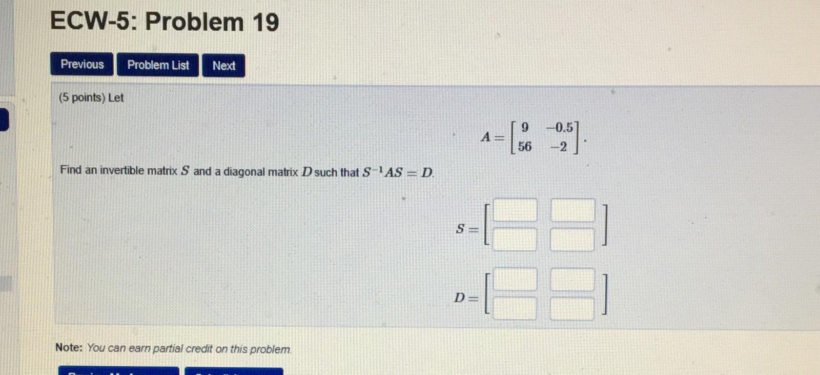 Solved ECW-5: Problem 19 Previous Problem List Next (5 | Chegg.com