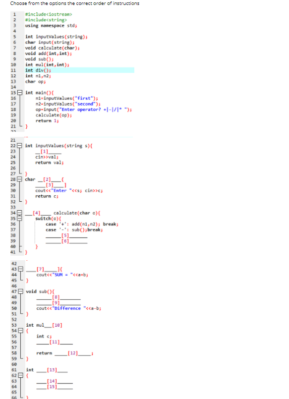 Solved Choose from the options the correct order of | Chegg.com