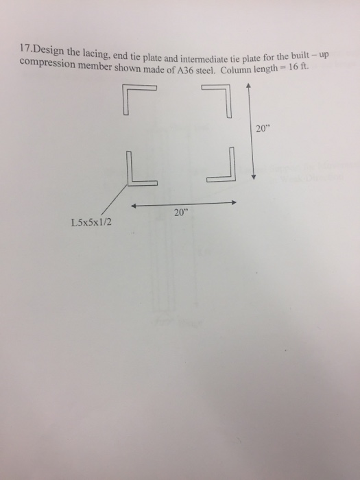 Design the lacing, end die plate and intermediate tie | Chegg.com