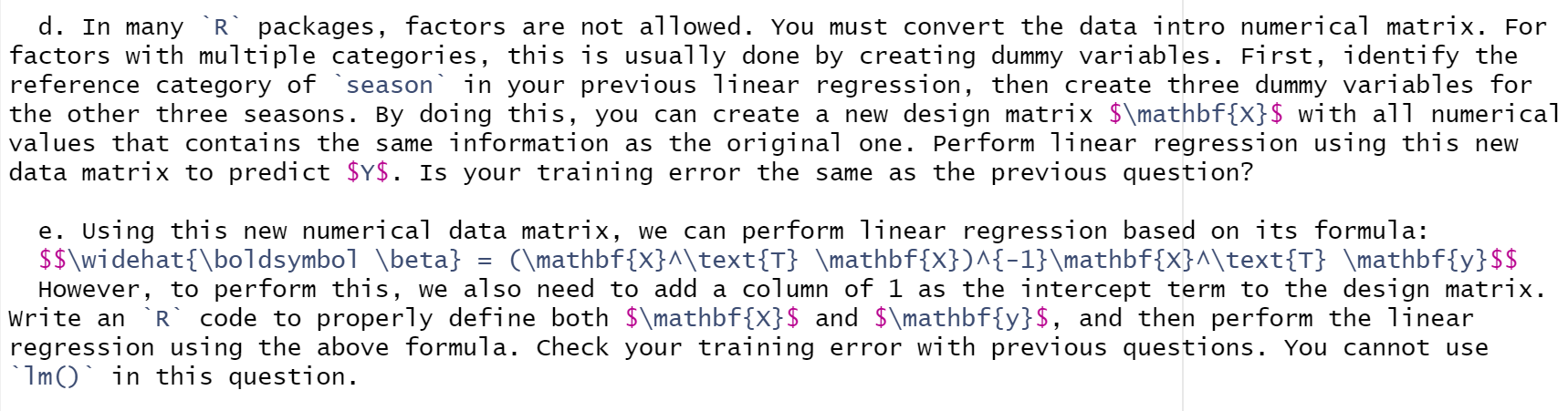 ## Question 1 (linear regression) Let's use the real | Chegg.com
