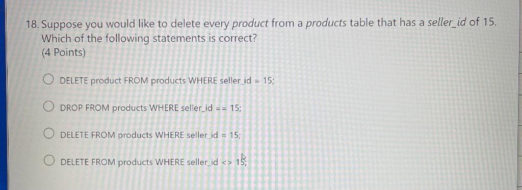 Solved 22. Suppose that you have a sellers table, with a | Chegg.com