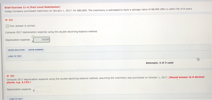 Solved Brief Exercise 11-4 (Part Level Submission) ?ndigo | Chegg.com
