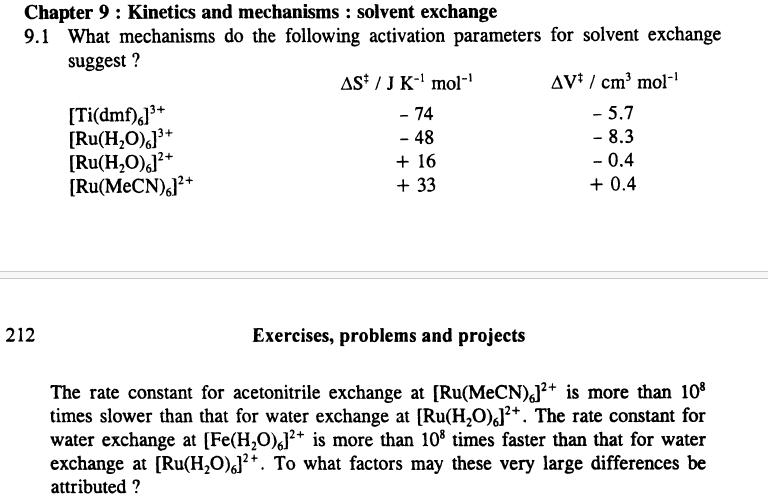 Solved Chapter 9 ﻿: Kinetics and mechanisms : solvent | Chegg.com