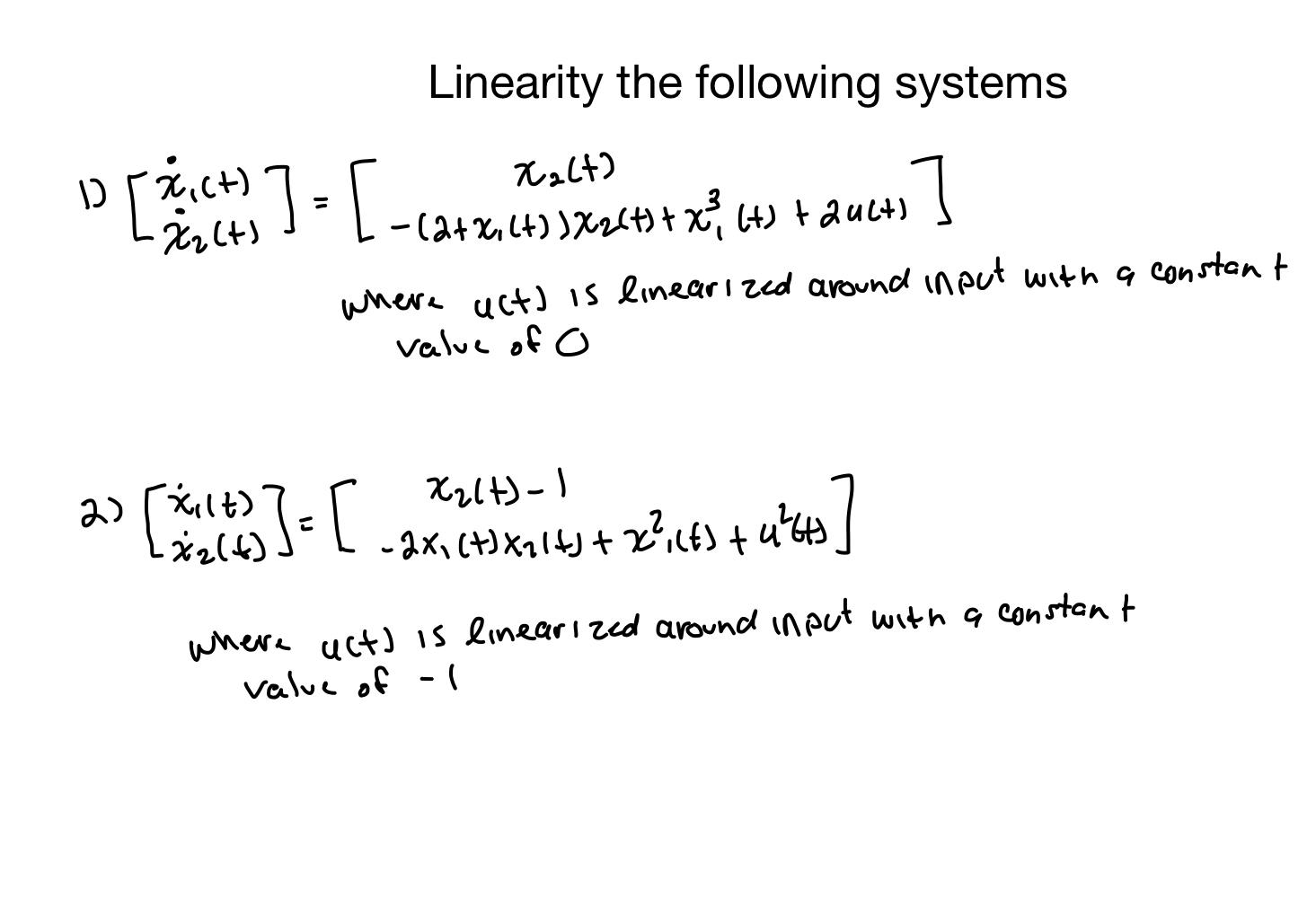 Solved Linearity the following systems o os 3 - [-catz ?, ] | Chegg.com