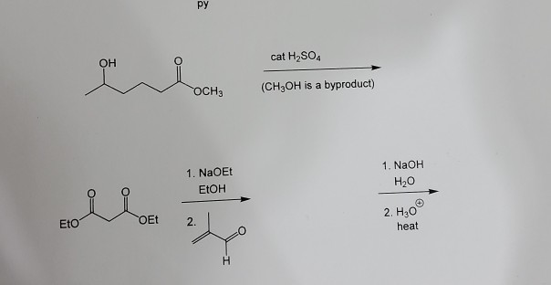 Solved cat H2SO4 ОН OCH3 (CH3OH is a byproduct) 1. NaOEt | Chegg.com