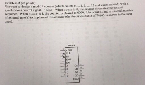 Solved Problem 3 (25 points) We want to design a mod-14 | Chegg.com
