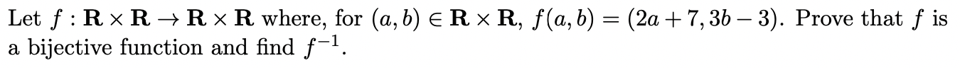 Solved Let f:R×R→R×R where, for | Chegg.com