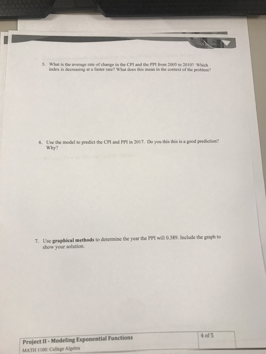 Solved Project I1 -Modeling Exponential Functions Background | Chegg.com