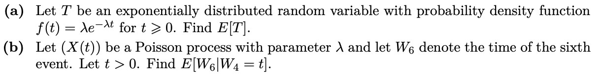 Solved (a) Let T be an exponentially distributed random | Chegg.com