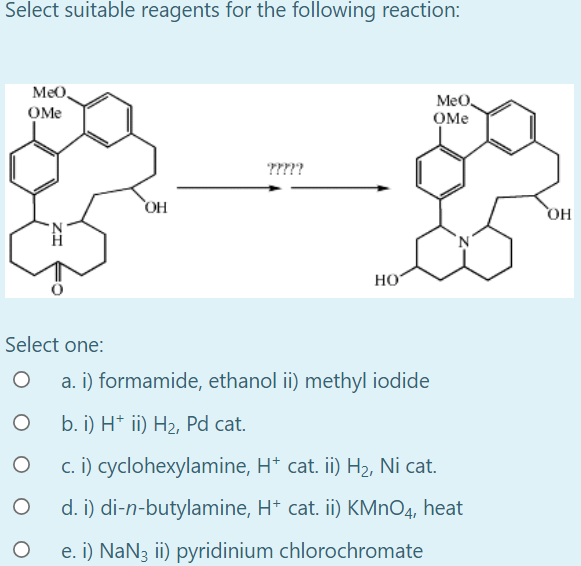 Solved Select suitable reagents for the following reaction: | Chegg.com