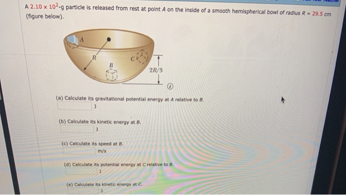 Solved A 2.10 x 102-g particle is released from rest at | Chegg.com