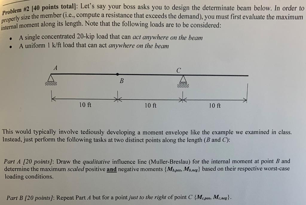 Solved Problem \#2 [40 points total]: Let's say your boss | Chegg.com