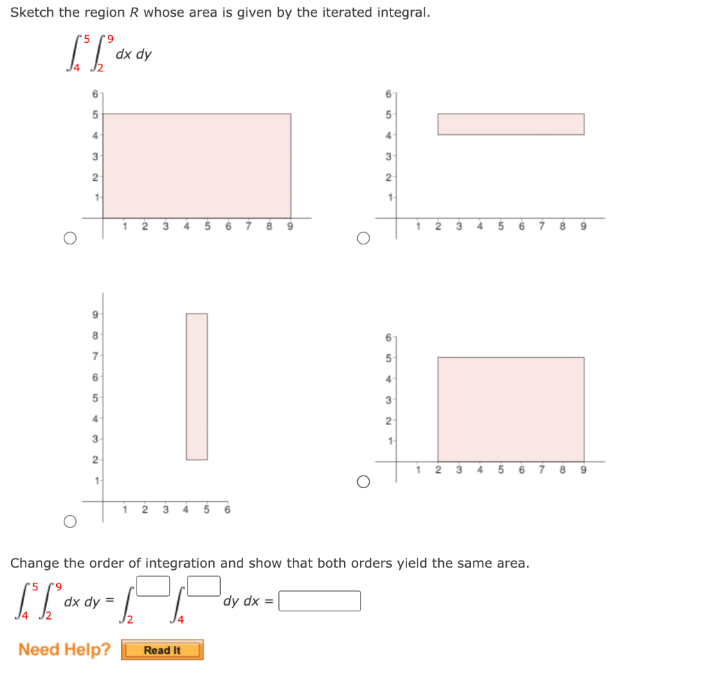Solved Sketch the region R whose area is given by the | Chegg.com