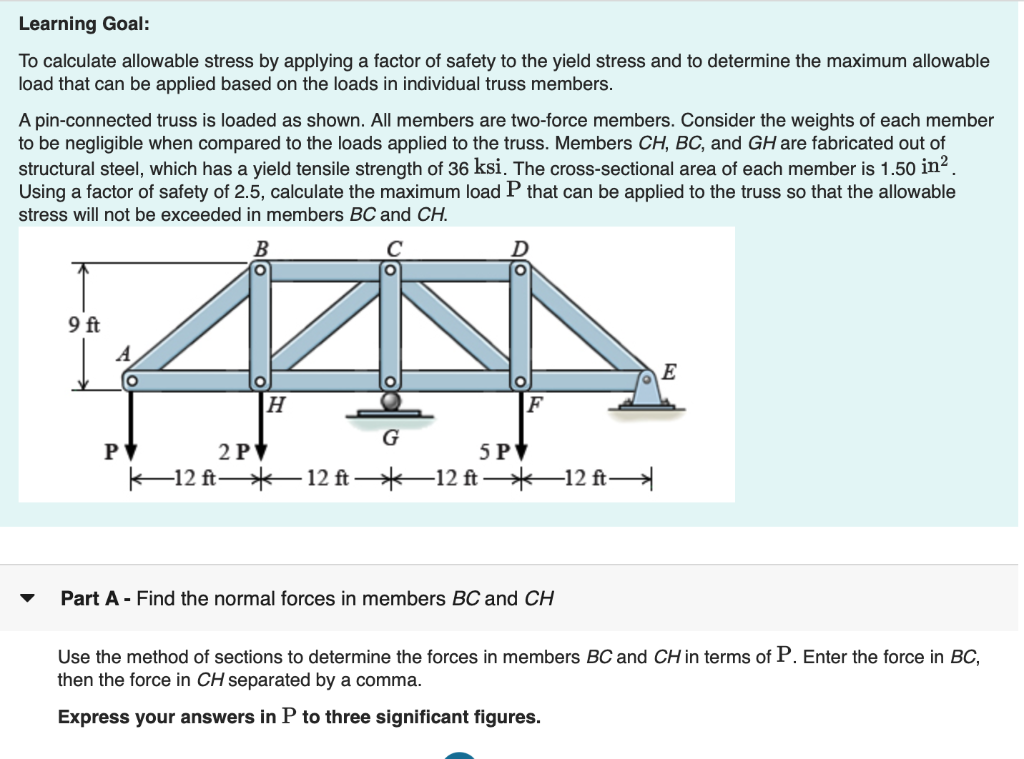 Solved Learning Goal: To calculate allowable stress by | Chegg.com