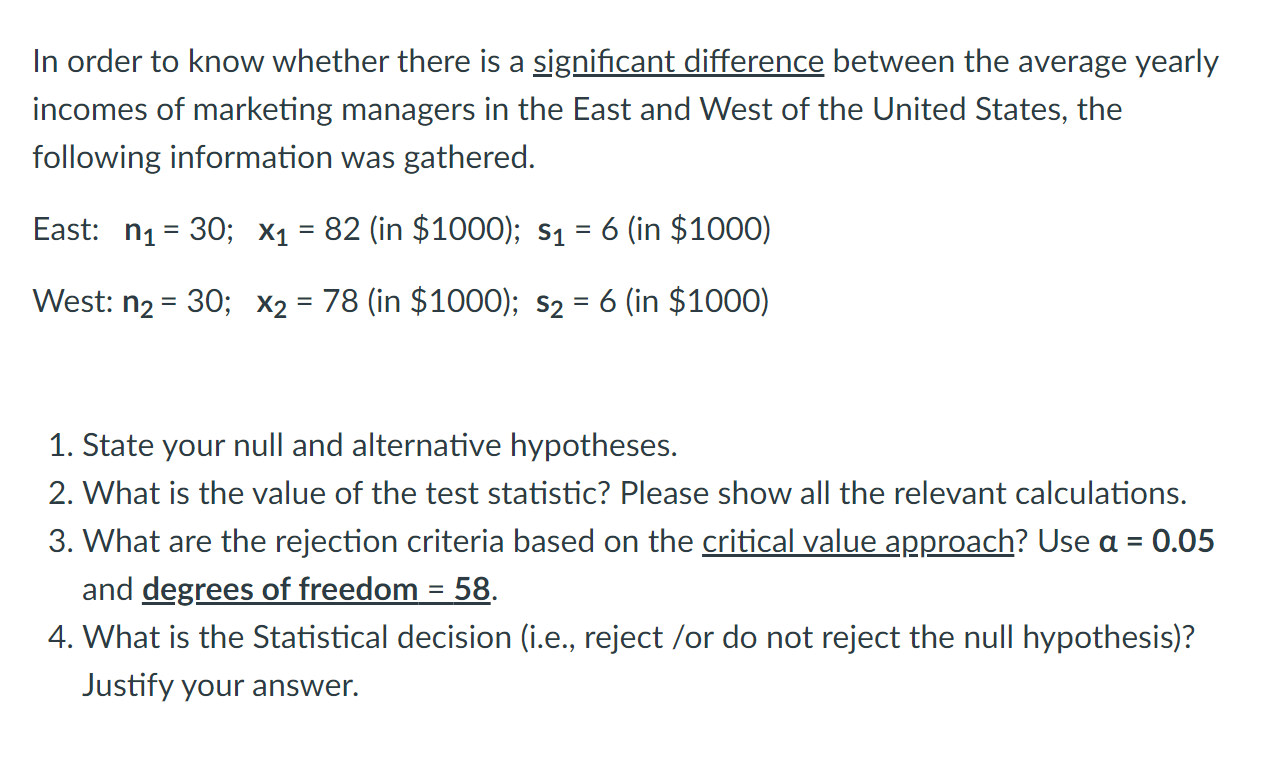 Solved In order to know whether there is a significant | Chegg.com