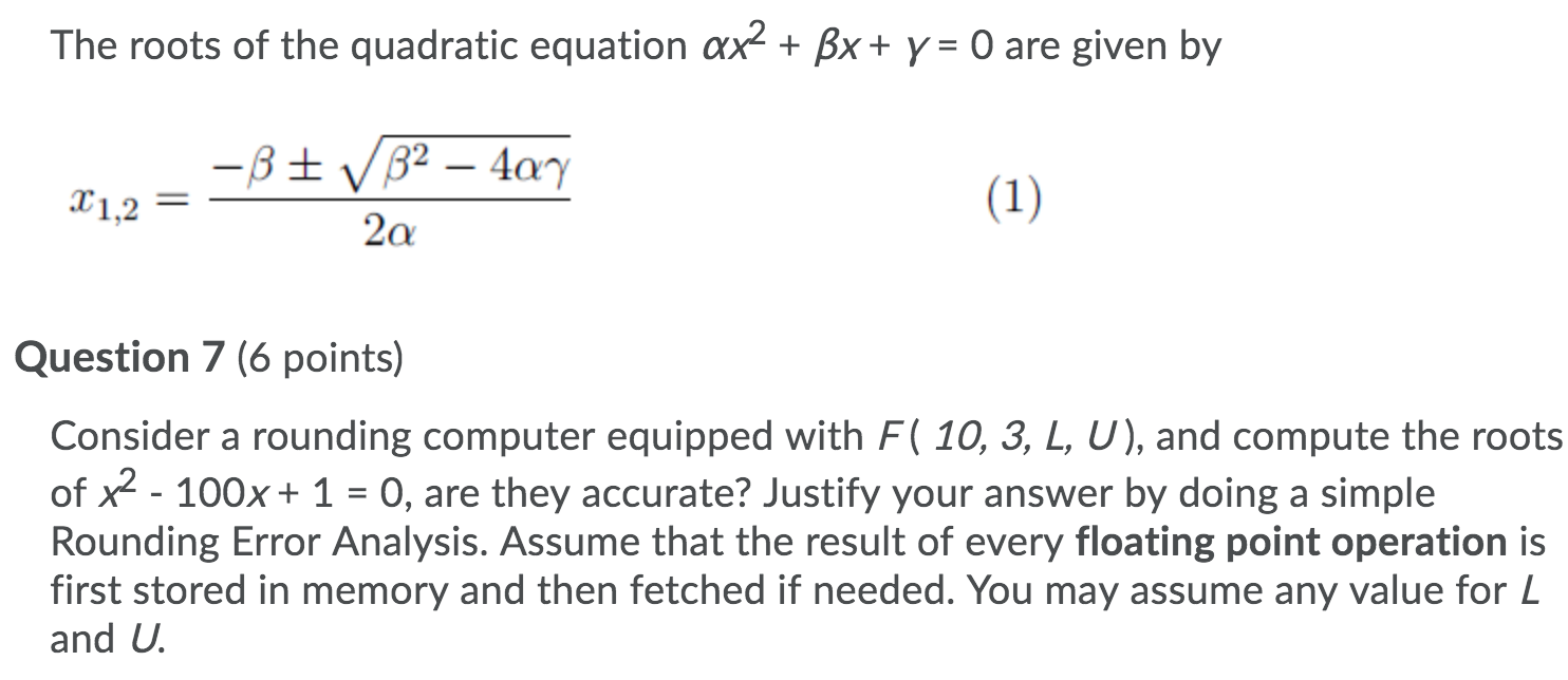 Simple Quadratic Equation