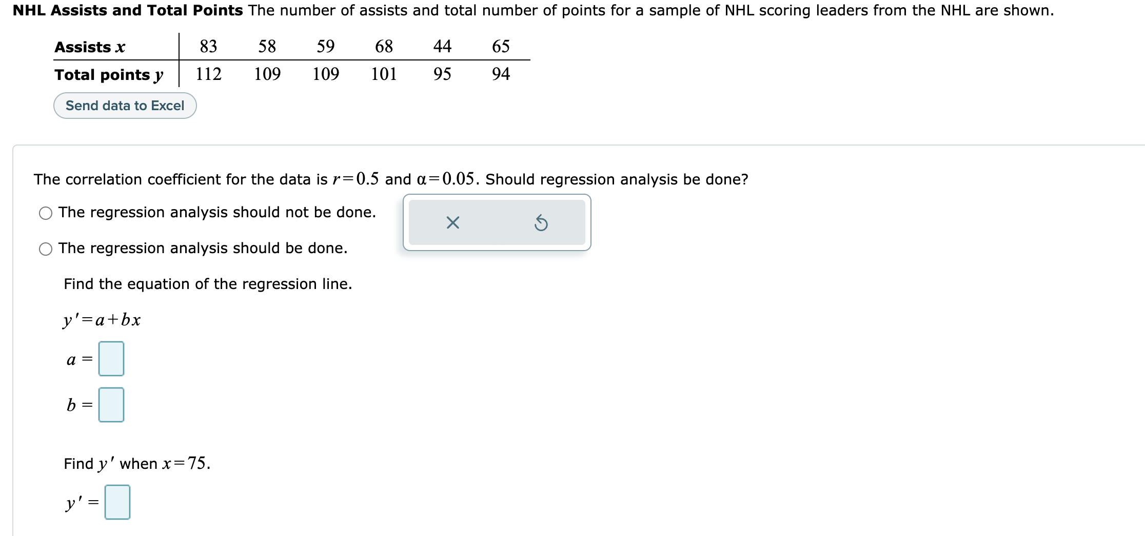 Solved The correlation coefficient for the data is r=0.5 and | Chegg.com