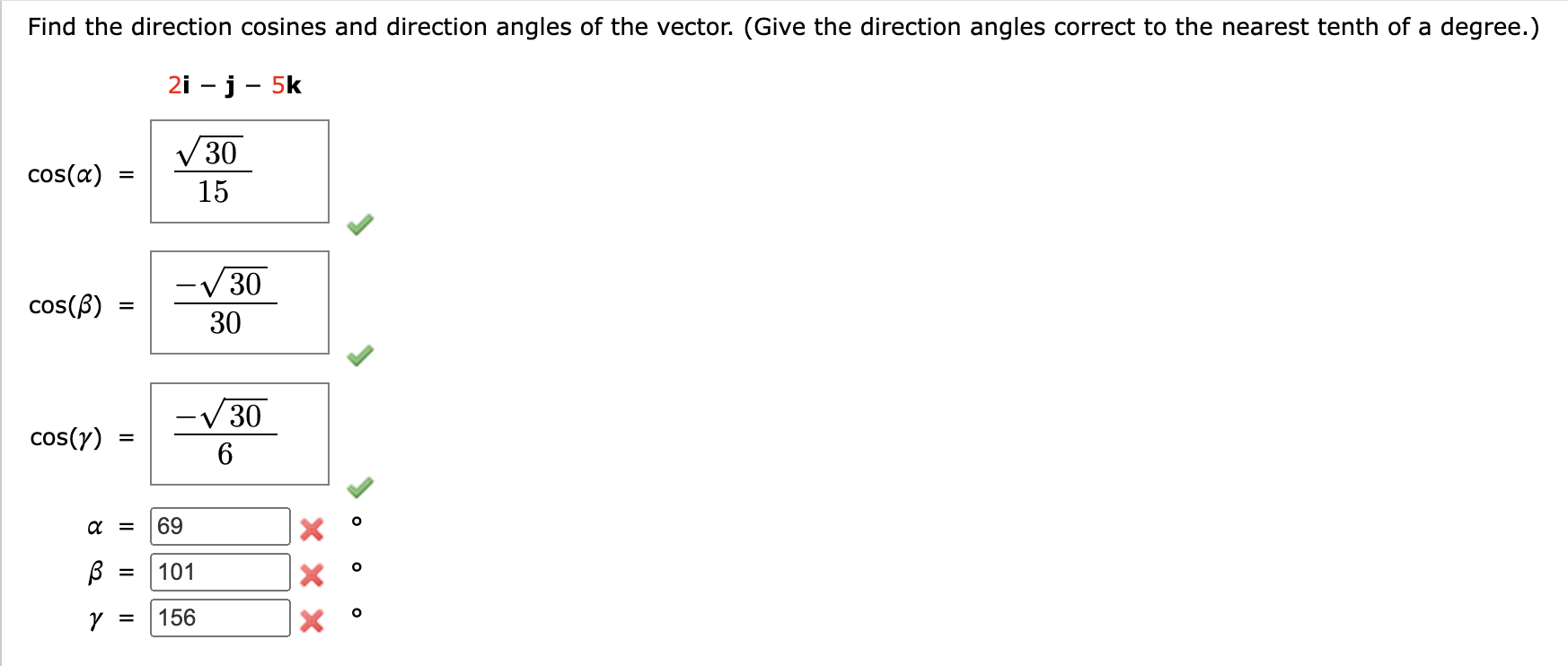 Solved Find the direction cosines and direction angles of | Chegg.com