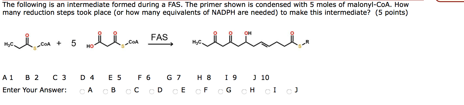 Solved The following is an intermediate formed during a FAS. | Chegg.com