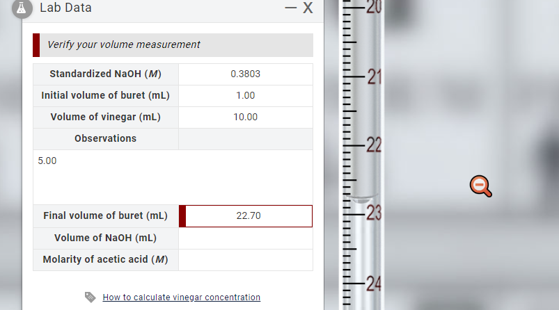 Solved How to calculate vinegar concentration | Chegg.com